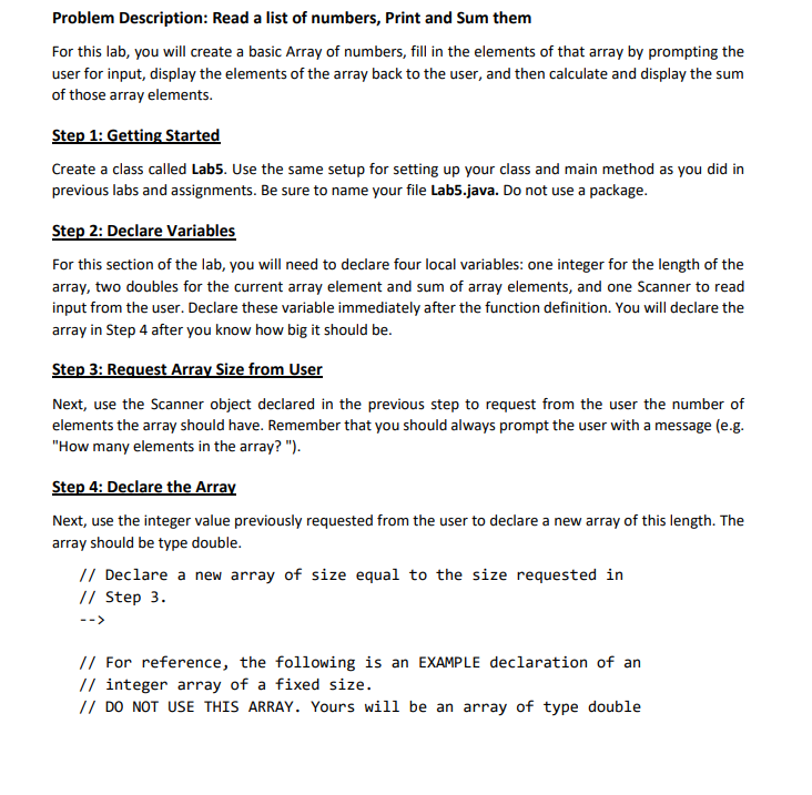 Solved Problem Description: Read a list of numbers, Print | Chegg.com
