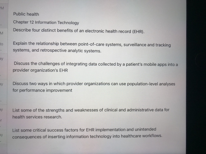 Solved Public health Chapter 12 Information Technology | Chegg.com