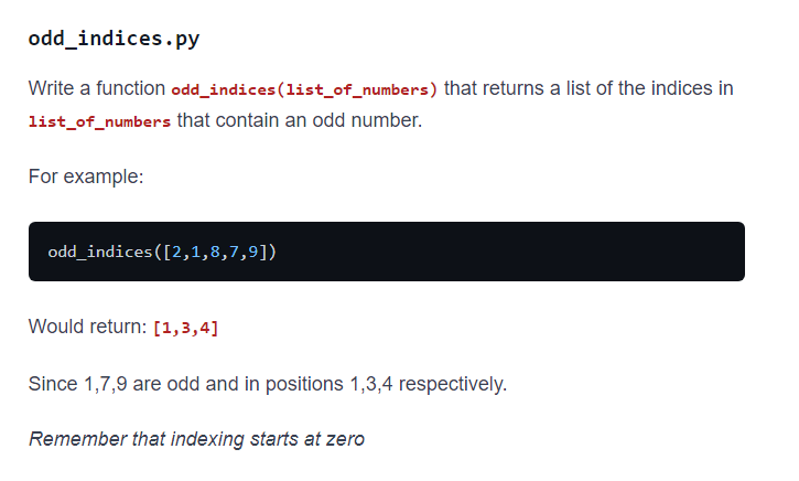 Solved odd_indices.py Write a function | Chegg.com