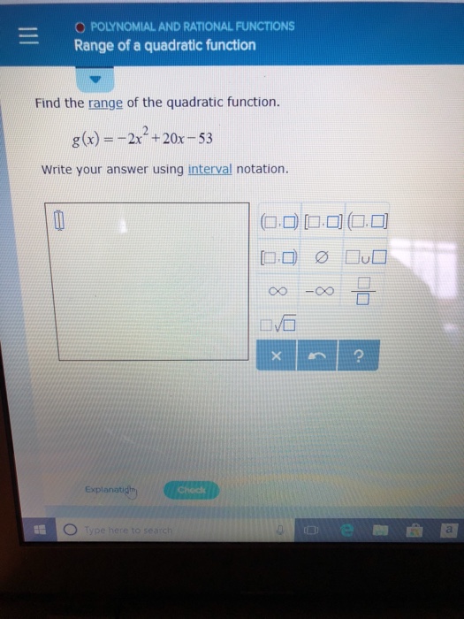 Solved O POLYNOMIAL AND RATIONAL FUNCTIONS Range of a | Chegg.com