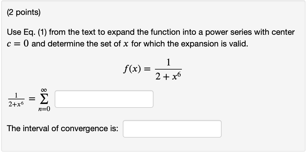 Solved (2 points) Use Eq. (1) from the text to expand the | Chegg.com