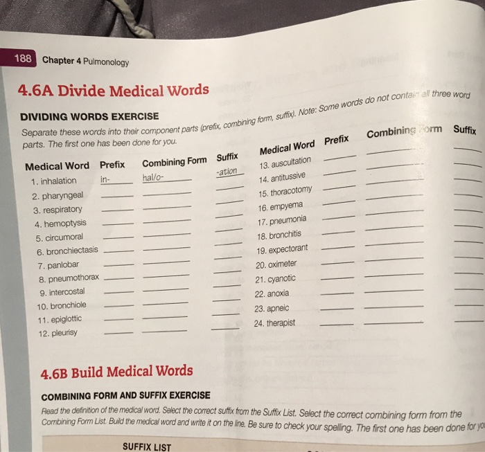Solved 188 38 Chapter 4 Pulmonology 4.6A Divide Medical | Chegg.com