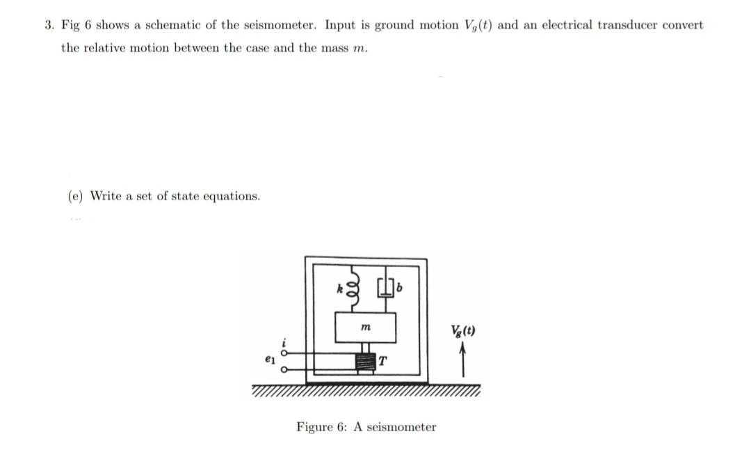 3. Fig 6 shows a schematic of the seismometer. Input | Chegg.com