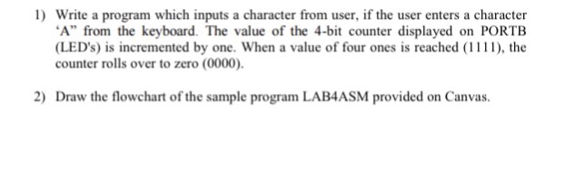 1) Write a program which inputs a character from | Chegg.com
