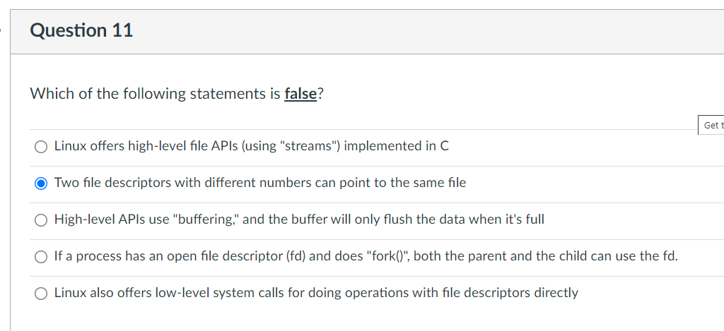 Solved Which of the following statements is false? Linux | Chegg.com