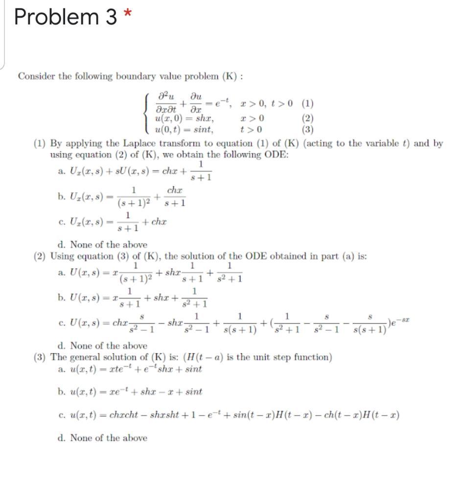 Solved Problem 3* + 1 S+1 Consider the following boundary | Chegg.com
