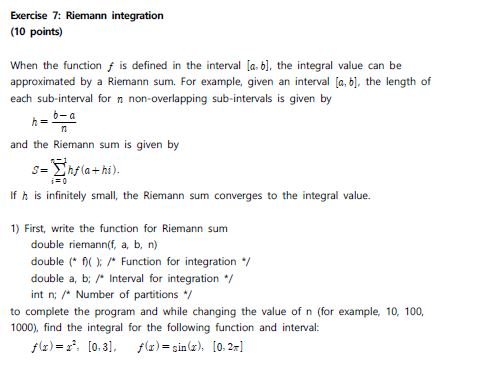 Solved Exercise 7: Riemann integration (10 points) When the | Chegg.com