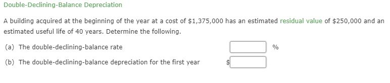 Solved Double-Declining-Balance Depreciation A building | Chegg.com