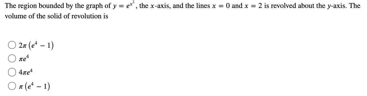 Solved The volume of the solid of revolution generated by | Chegg.com