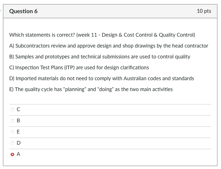 Solved Which statements is correct? (week 11 - Design \& | Chegg.com