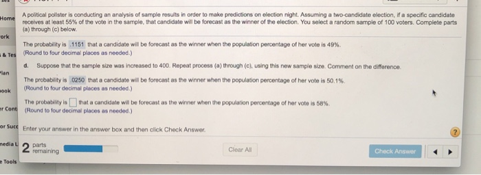 Solved A political pollster is conducting an analysis of | Chegg.com