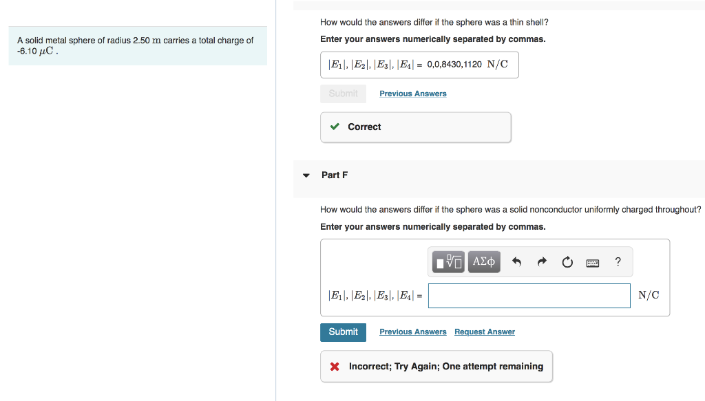 Solved A solid metal sphere of radius 2.50 m carries a total | Chegg.com
