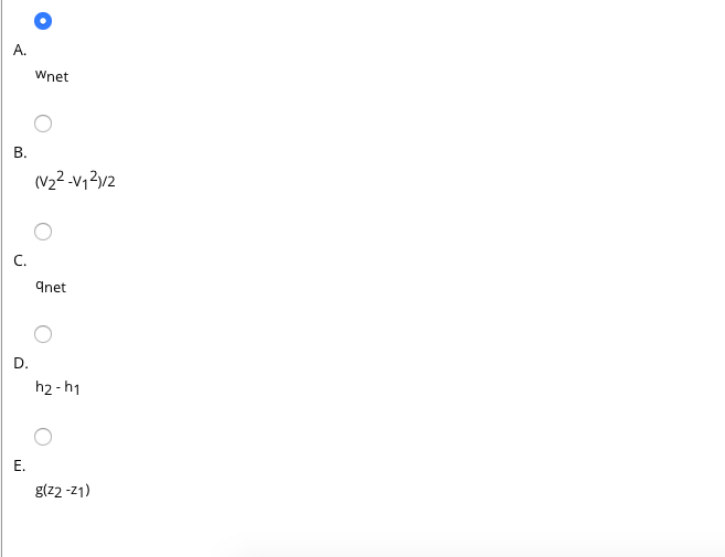 Solved In the equation qnet - wnet = m [ h2 - h1 + (V22 | Chegg.com