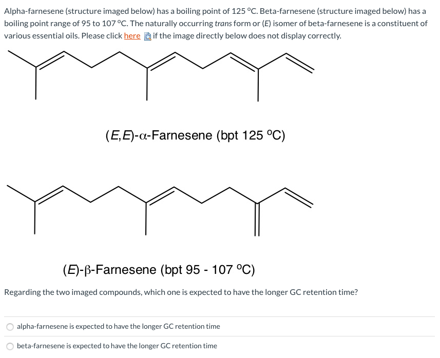 Solved Alpha-farnesene (structure imaged below) has a | Chegg.com