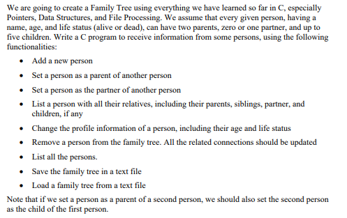 Solved We are going to create a Family Tree using everything | Chegg.com