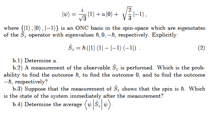 Solved Consider a particle with spin 1 whose spin wave | Chegg.com