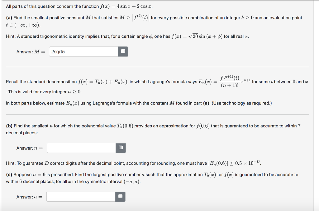 Solved a) is correct All parts of this question concern the | Chegg.com