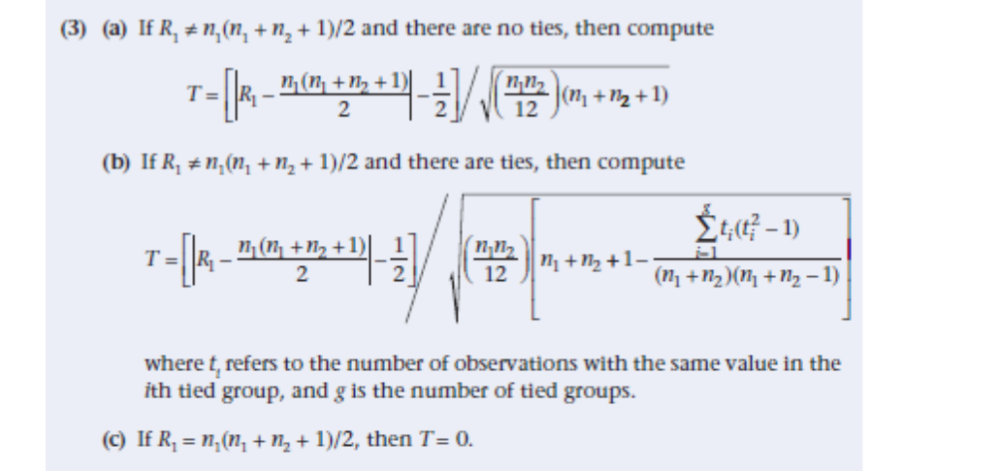 Wilcoxon Rank-Sum Test (Normal Approximation Method | Chegg.com
