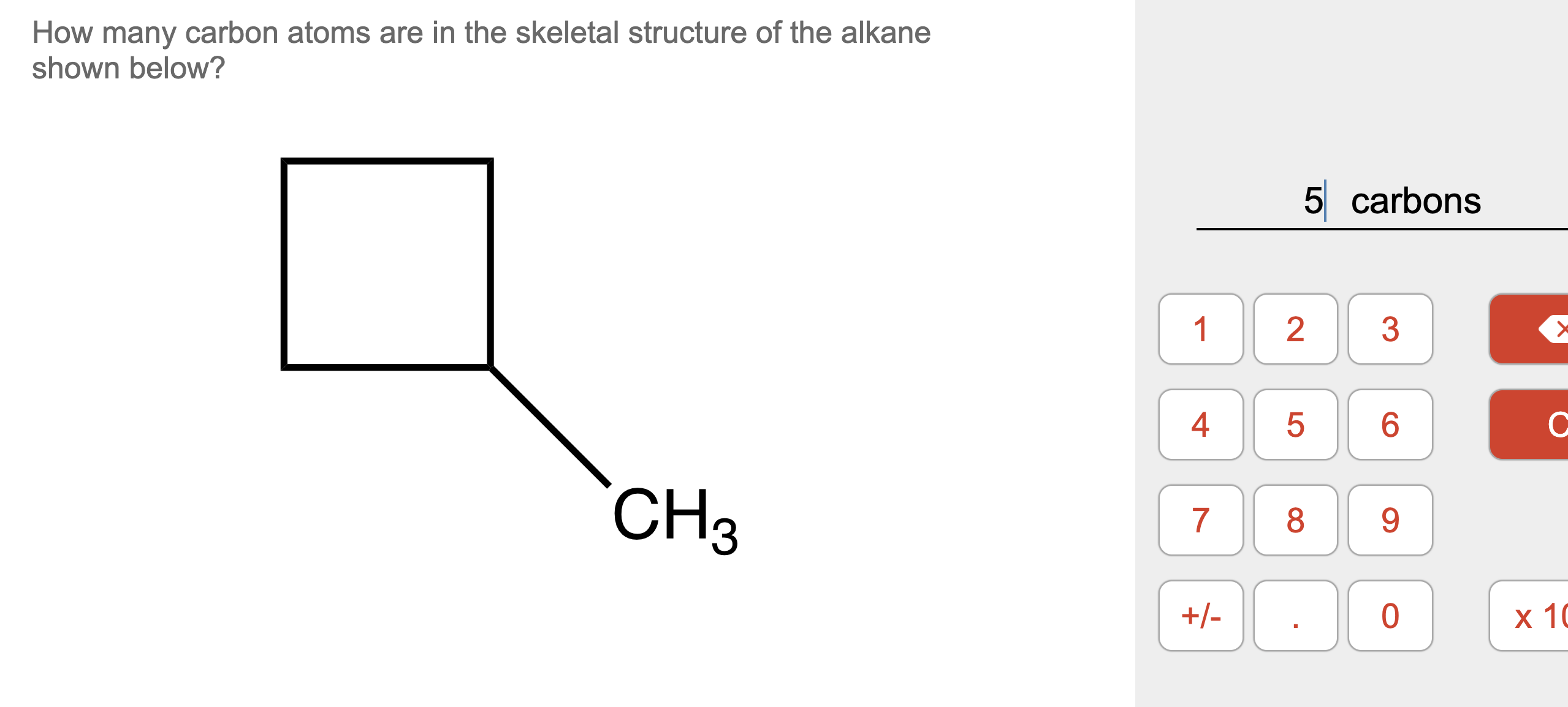 Solved How many carbon atoms are in the skeletal structure | Chegg.com