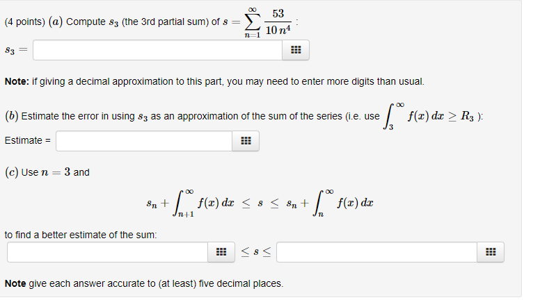 Solved (4 points) (a) Compute s3 (the 3rd partial sum) of | Chegg.com