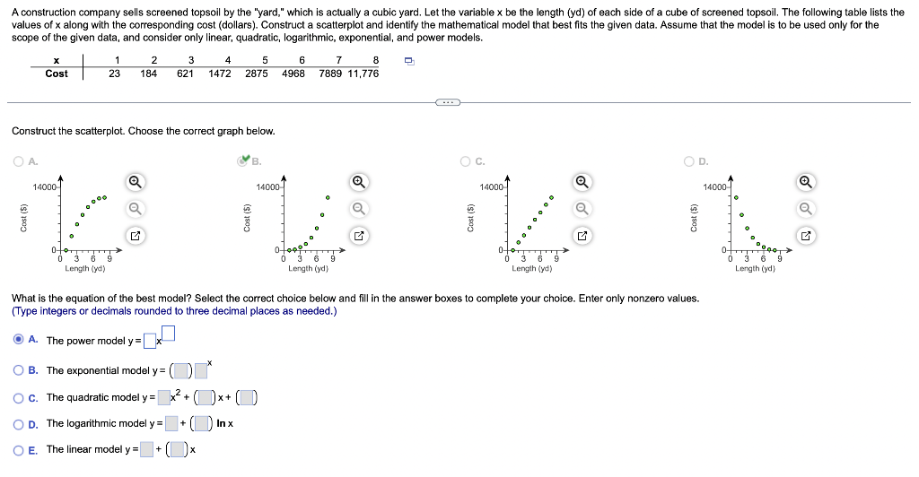 Solved scope of the given data, and consider only linear, | Chegg.com