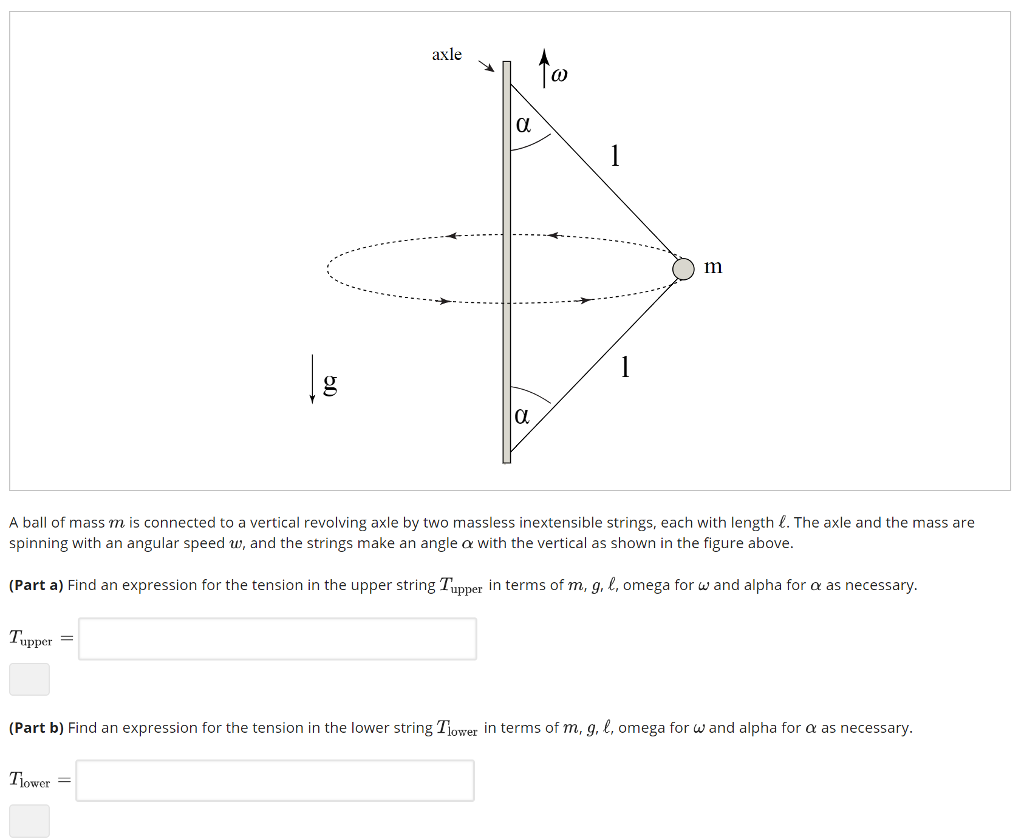 Solved axle A ball of mass m is connected to a vertical | Chegg.com