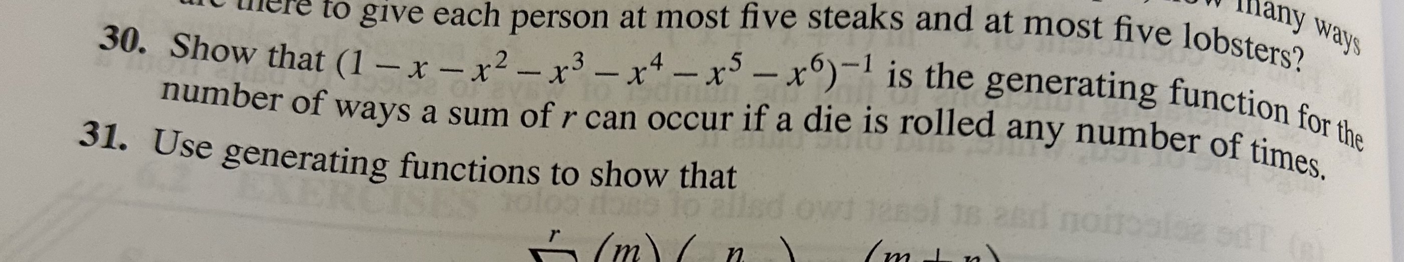 Solved Number Of 31 Use Generating Functions To Show That