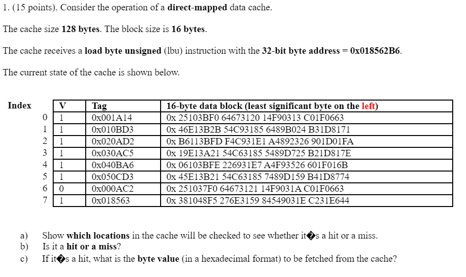 Solved 1. (15 points). Consider the operation of a | Chegg.com
