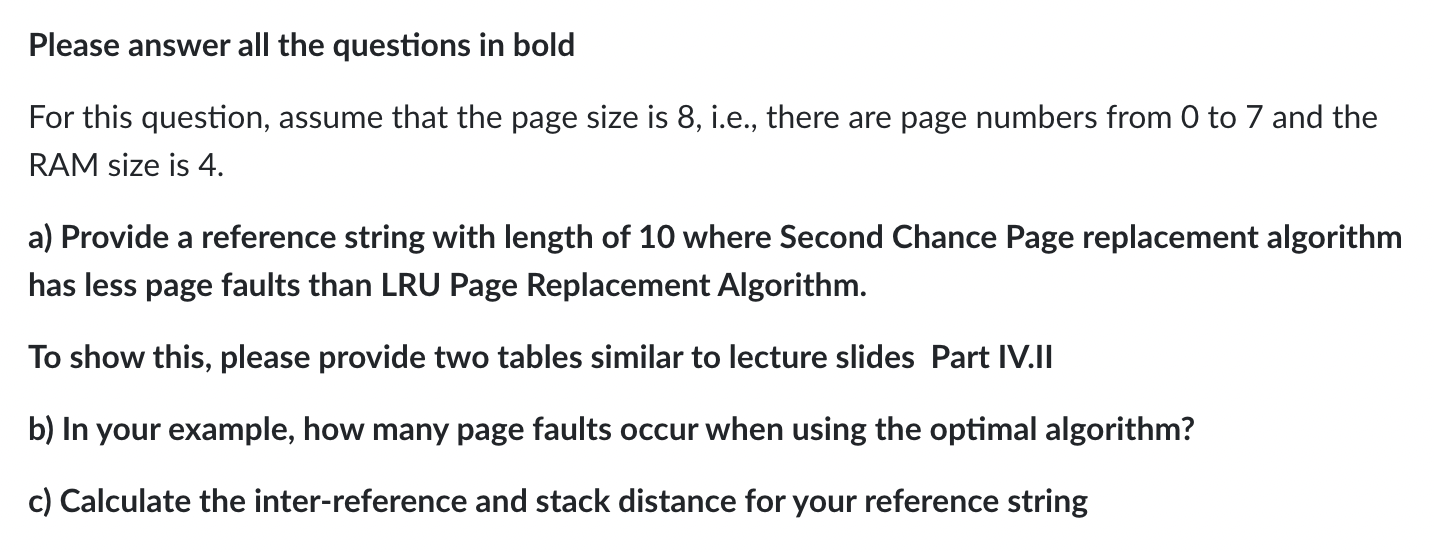 Solved Please answer all the questions in bold For this | Chegg.com