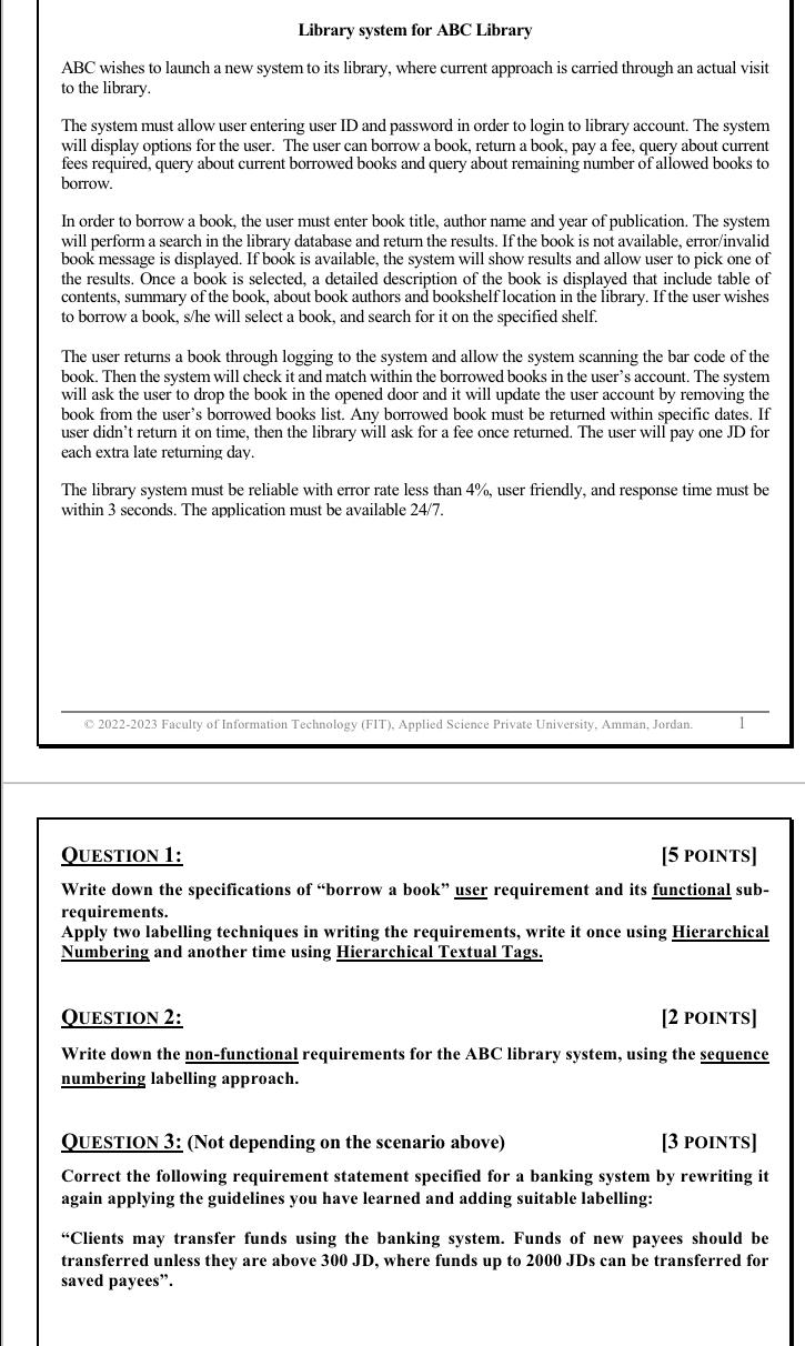 Solved Library system for ABC Library ABC wishes to launch a | Chegg.com