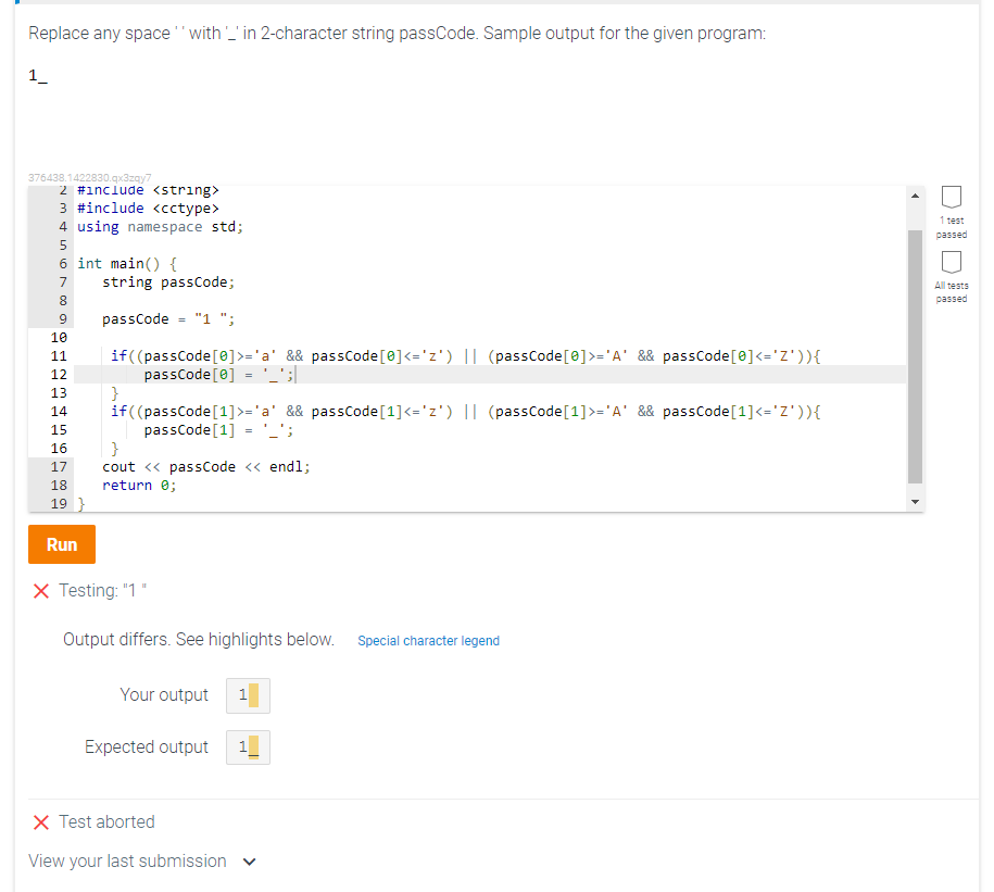 Solved Replace Any Space With In 2 Character String