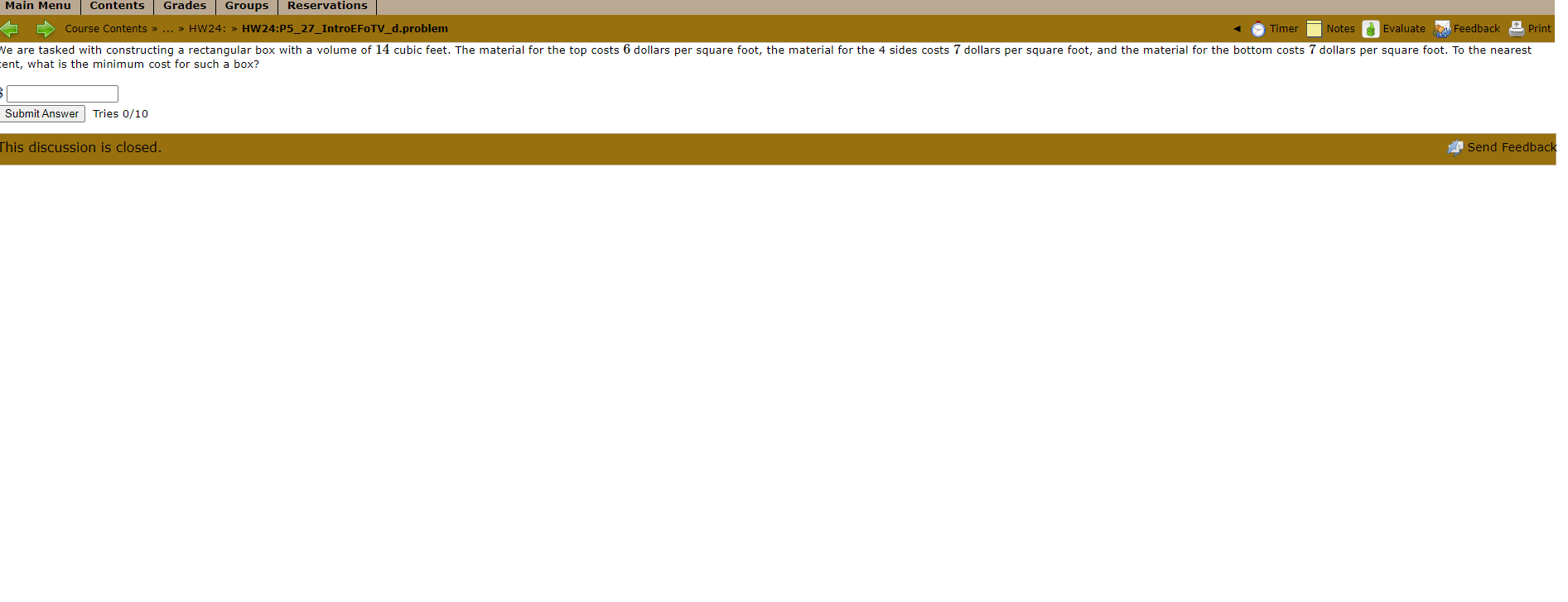 Solved Main Menu Contents Grades Groups Reservations Course | Chegg.com
