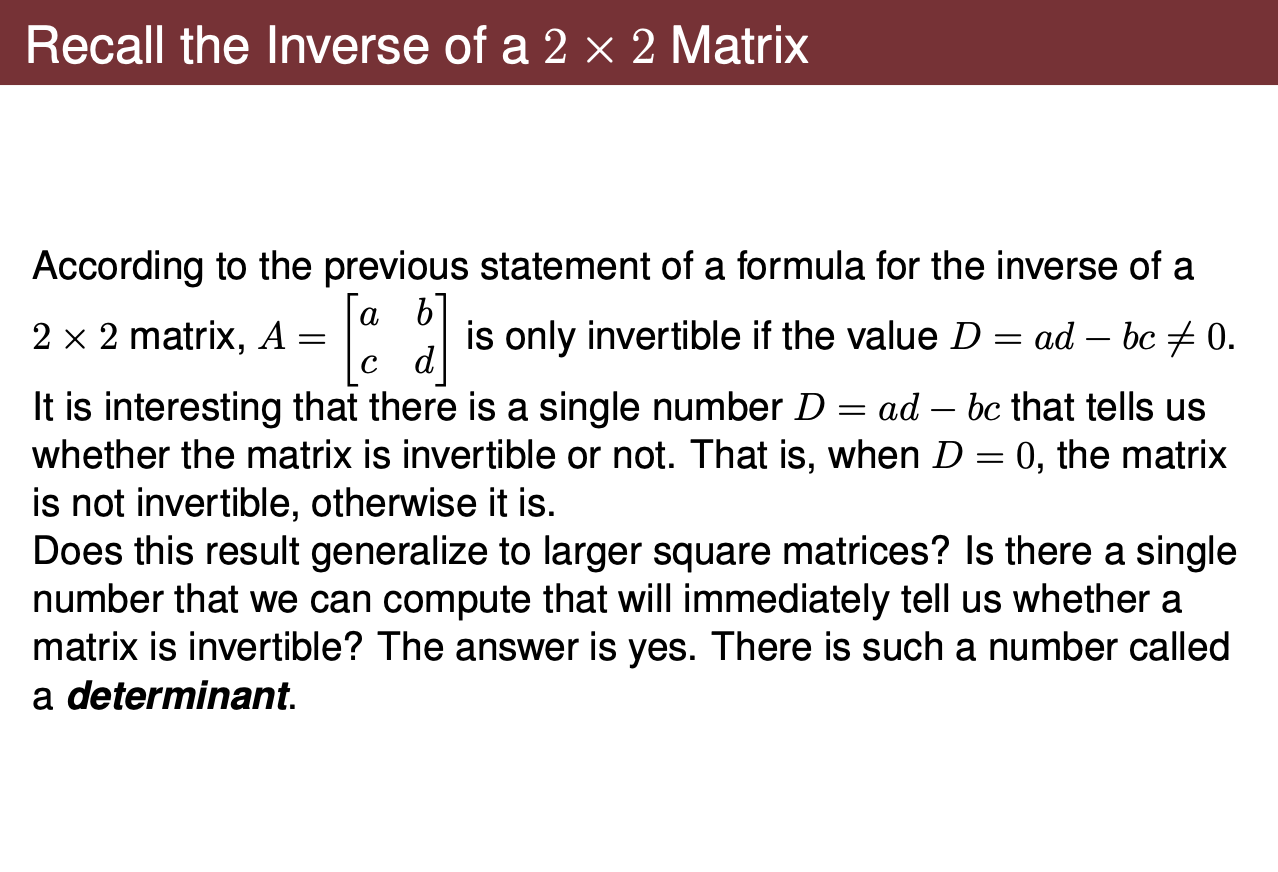 Please use the definition of the determinant given on | Chegg.com