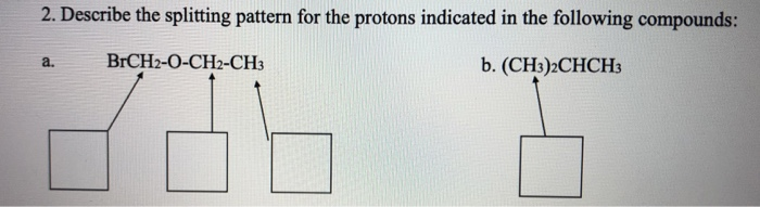 Solved 2. Describe the splitting pattern for the protons | Chegg.com