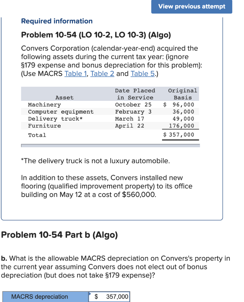 Solved View previous attempt Required information Problem | Chegg.com