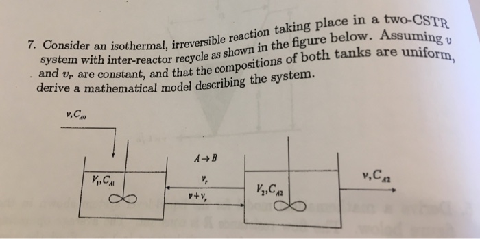 Solved n a two-CSTR ng v 7. Consider an isothermal, | Chegg.com