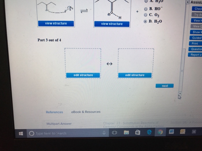 Solved H30 H20 OH view structure Part 2 Show the mechanism | Chegg.com