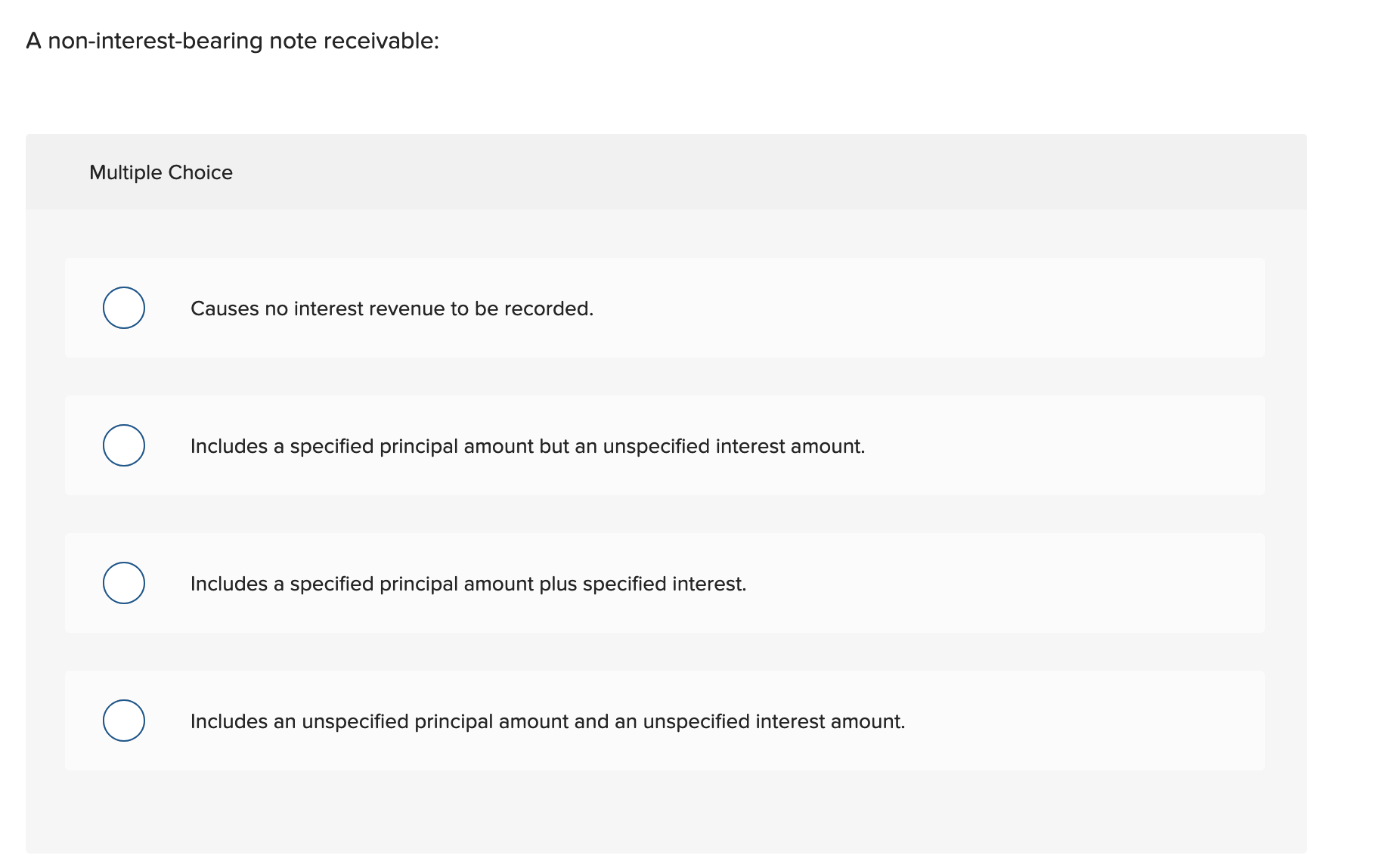 Solved A non-interest-bearing note receivable:Multiple | Chegg.com