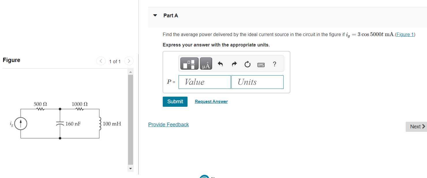 Solved Find the average power delivered by the ideal current | Chegg.com