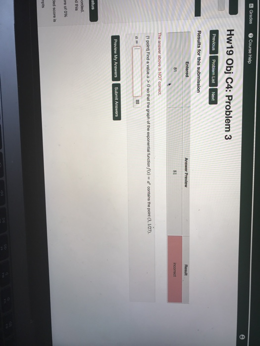 Solved Hw19 Obj C4: Problem 3 81 81 orded. ore of 0% pts | Chegg.com