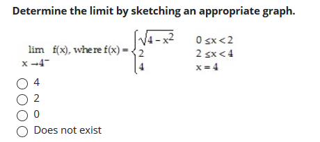 Solved Determine the limit by sketching an appropriate | Chegg.com