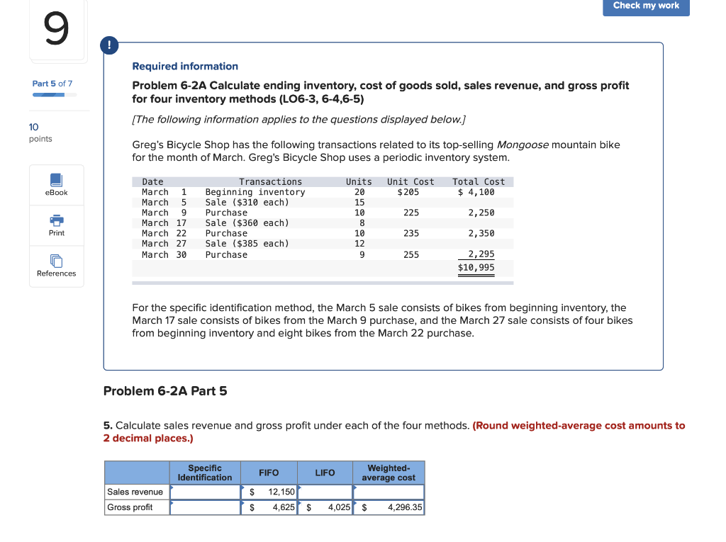 Solved Check my work UT Part 1 of 7 Required information | Chegg.com