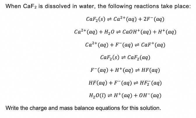 Solved When CaF2 is dissolved in water, the following | Chegg.com