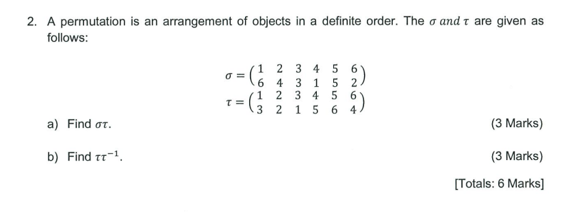 Solved 2. A permutation is an arrangement of objects in a | Chegg.com
