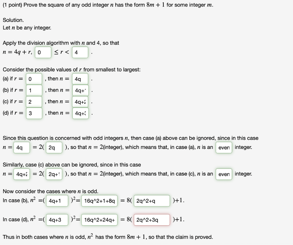 Solved (1 point) Let a,b,c be integers such that ca and c|b. | Chegg.com