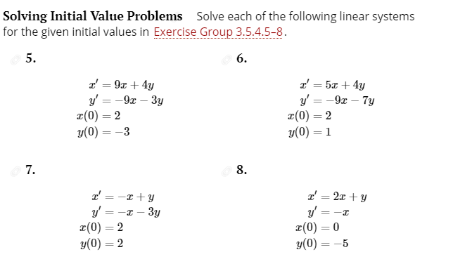 Solved Solving Initial Value Problems Solve each of the | Chegg.com