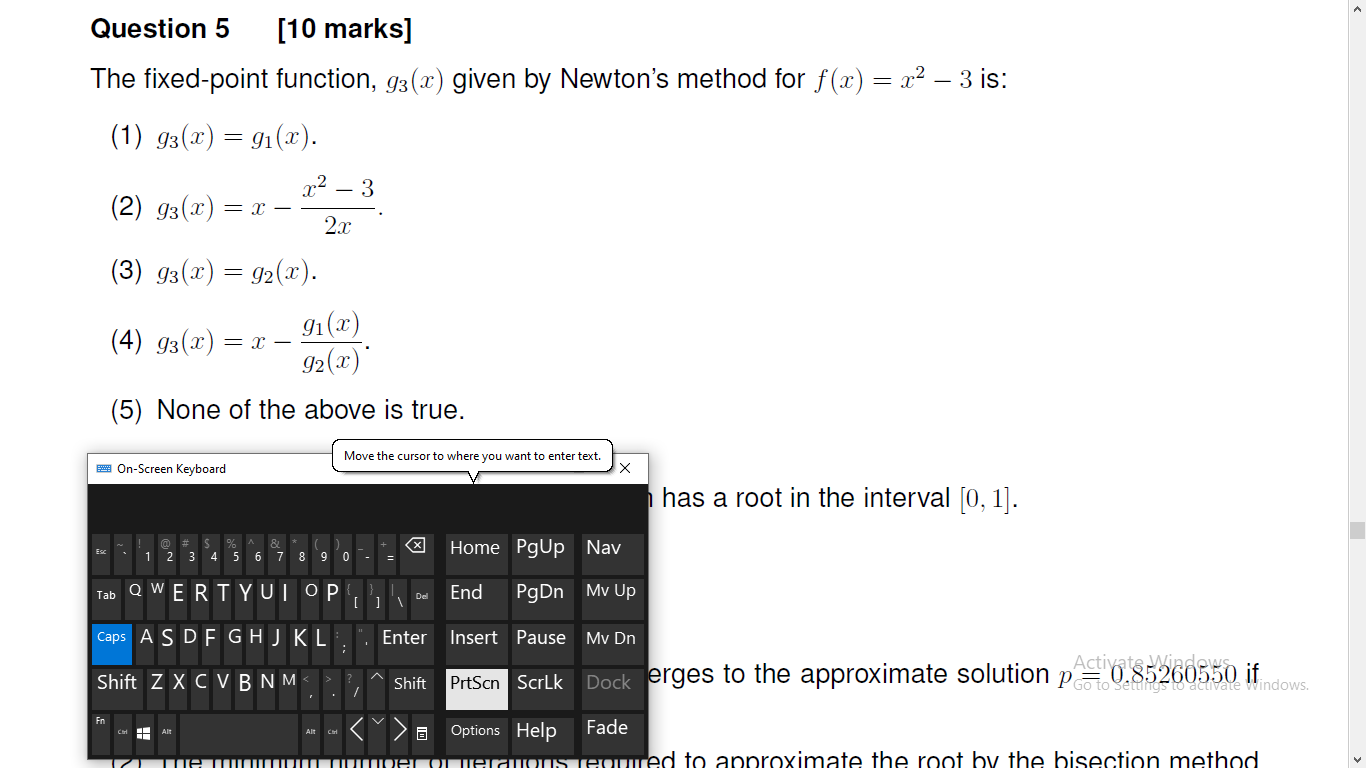 Solved Question 5 [10 marks] The fixed-point function, 93(x) | Chegg.com