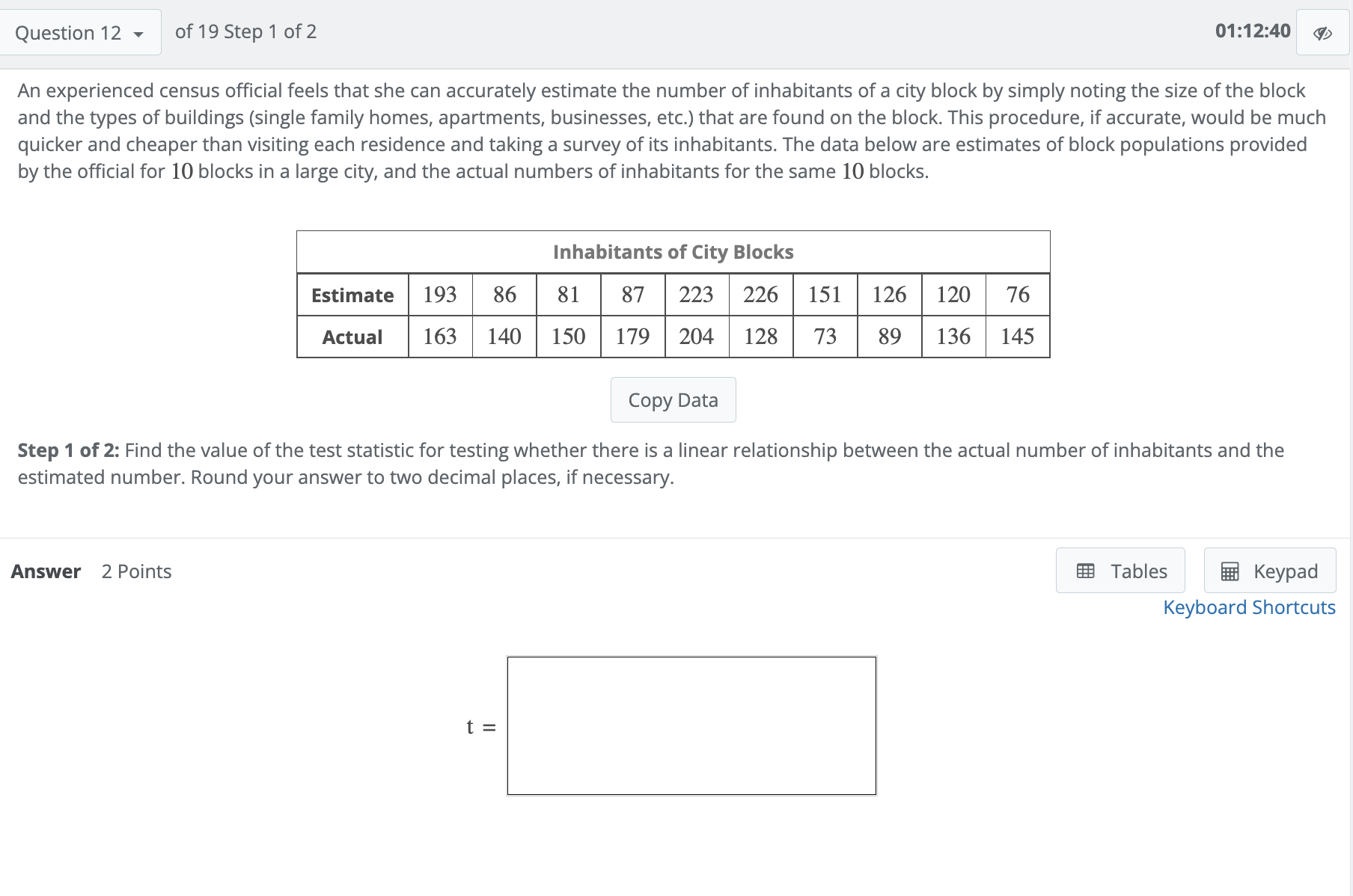 Solved Step 2 of 2: Is there evidence of a linear | Chegg.com