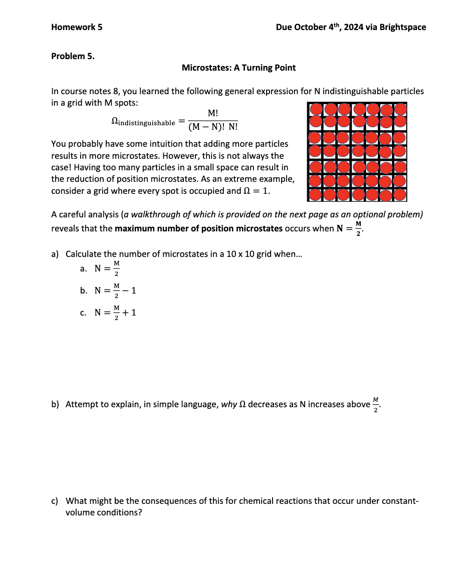 Solved Problem 5.Microstates: A Turning PointIn course notes | Chegg.com