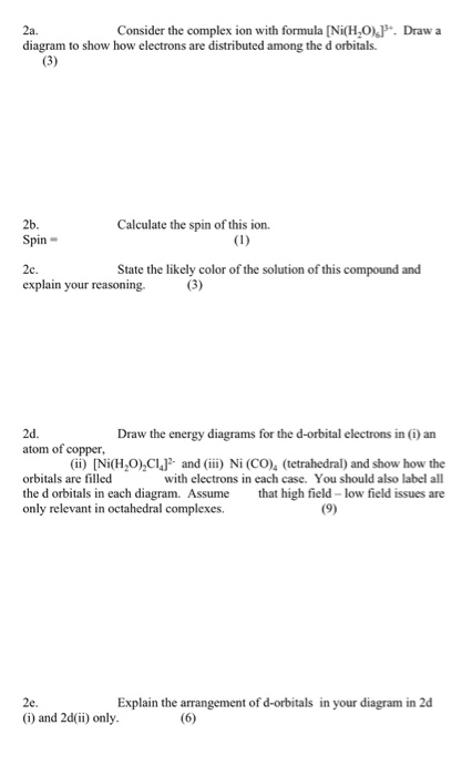 Solved 2a. diagram to show how electrons are distributed a | Chegg.com
